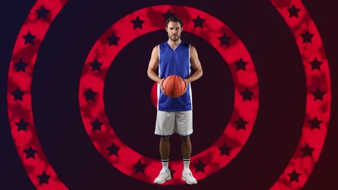 Digital Composite Video Male Basketball Player Stock Footage Video (100 ...