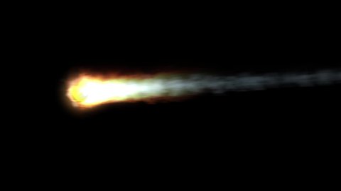 Meteor Asteroid Flying Loop Mode Black Stock Footage Video (100% ...