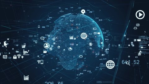 communication network concept gui graphical user Stock Footage Video ...