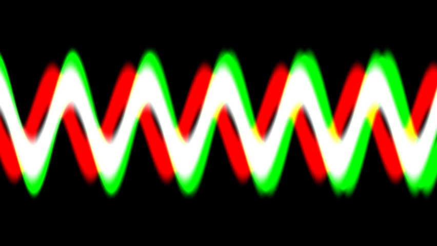 Triplet Overlapping Sine Waves Red Green Stock Footage Video (100% ...