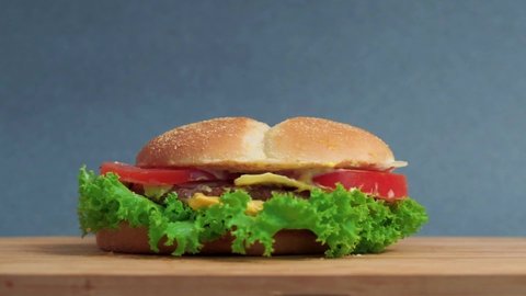 Classic American Hamburger Without Cheese Stock Photo 1468997309 ...