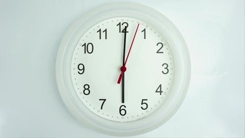 Wall Clock Face Beginning Time 0600 Stock Footage Video (100% Royalty ...