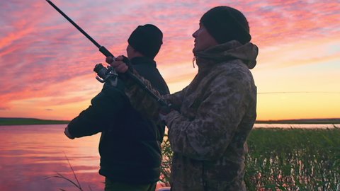 Friends Fishing Two Men Fishing Boat Stock Footage Video (100% Royalty ...