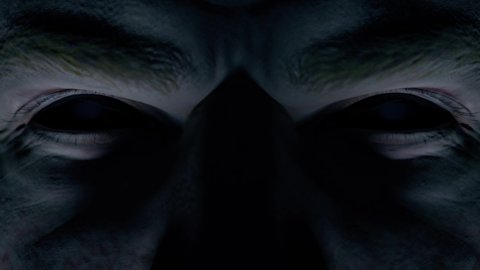 Scary Menacing Gaze Man Empty Black Stock Footage Video (100% Royalty ...