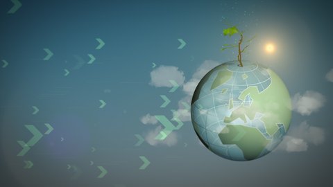 Green Planet Earth Globe Growing Plant Stock Footage Video (100% ...