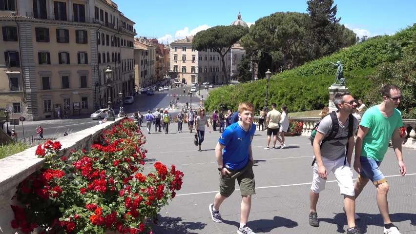 Rome, Michelangelos Capitoline Steps, View Stock Footage Video (100% ...