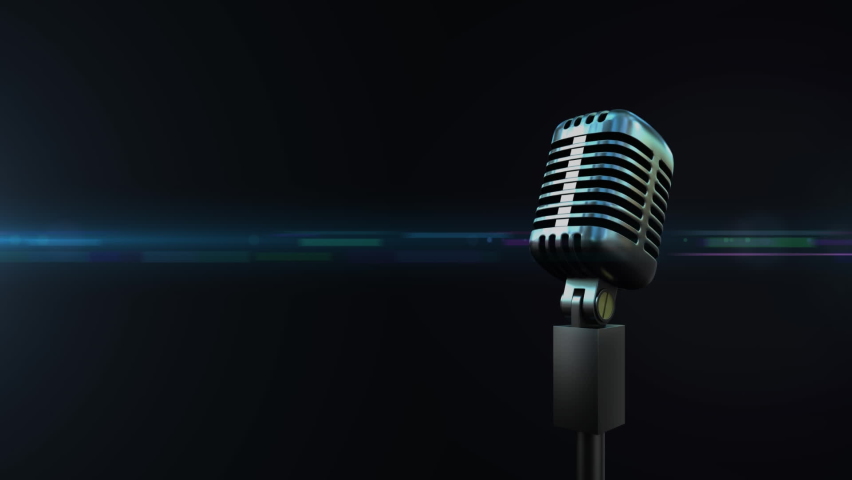 blue fx background rotating vintage microphoneseamless Stock Footage ...