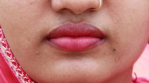 Indian Red Lips Girl Image | Lipstutorial.org