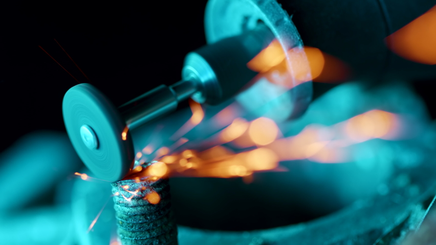 Close-up of Worker Grinds Down Stock Footage Video (100% Royalty-free ...