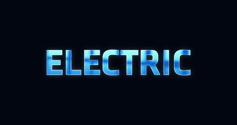 Electric Blue Lightning Word Burning Text Stock Footage Video (100% ...