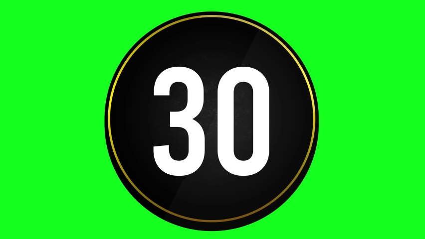 30 seconds countdown green screen 4k Stock Footage Video (100% Royalty ...