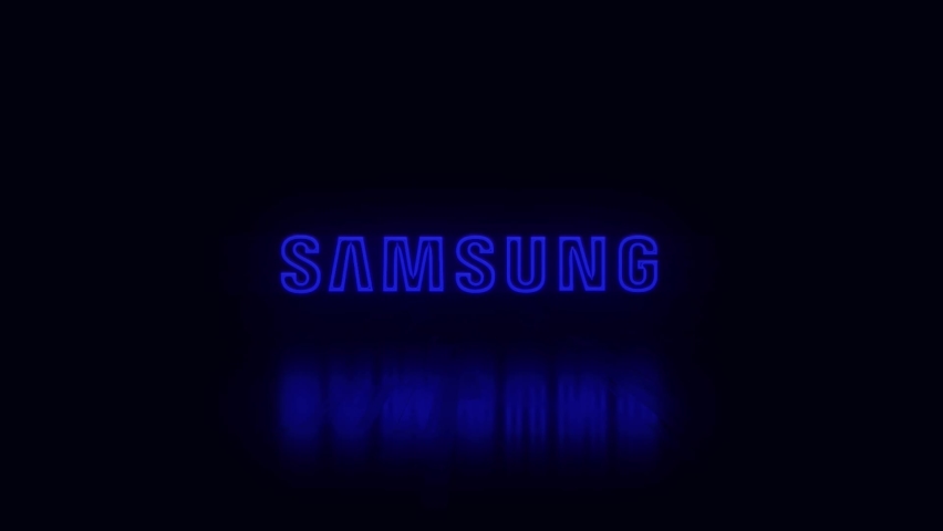 samsung logo neon sign light on Stock Footage Video (100% Royalty-free ...