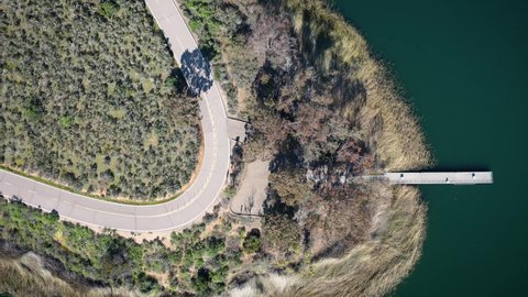 Birds Eye View Cyclist On Nature Stock Footage Video (100% Royalty-free ...