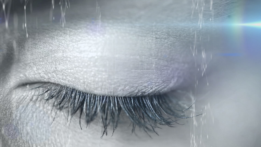 animation woman blinking eye digital interface Stock Footage Video (100 ...