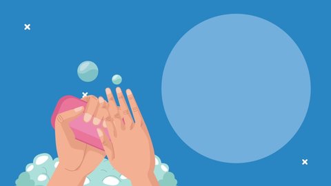 Global Handwashing Animation Hands Using Antibacterial Stock Footage ...
