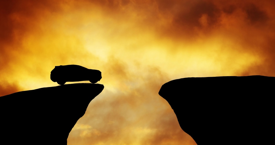 Car On the Edge of Stock Footage Video (100% Royalty-free) 1059670037 ...