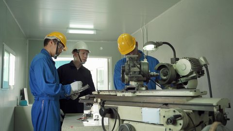 Modern Industrial Machine Operator Working Factory Stock Photo (Edit ...