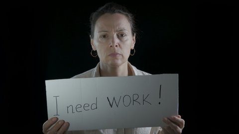 Job Loss Woman Posters Need Work Stock Footage Video (100% Royalty-free ...