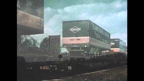 Circa 1950s Freight Trains Traveling Railroad Stock Footage Video (100% ...
