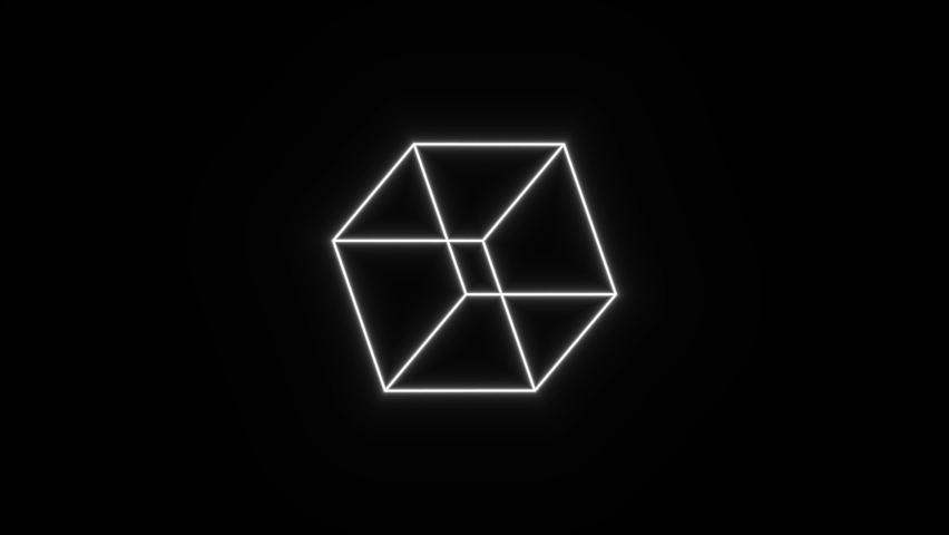 spinning cube 3d mesh wireframe wiremesh Stock Footage Video (100% ...