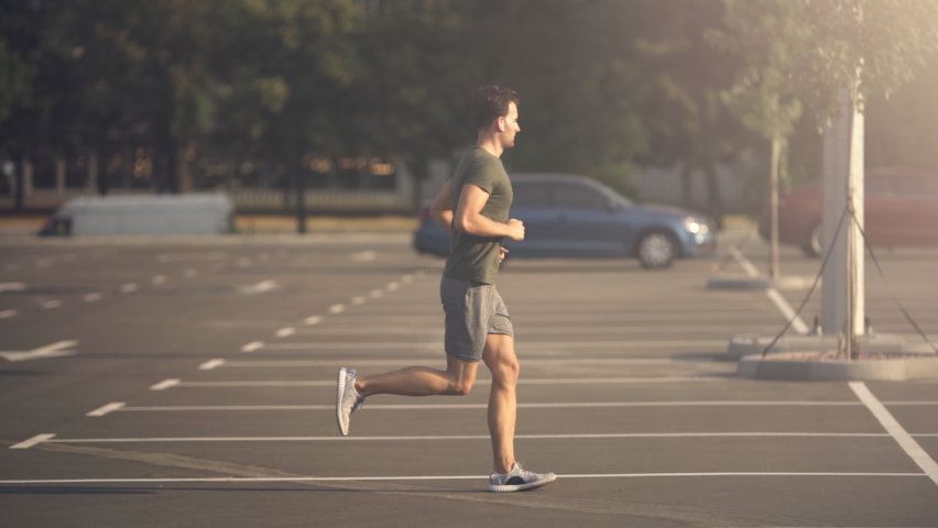 The Handsome Young Man Jogging Stock Footage Video (100% Royalty-free ...