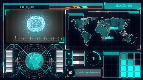 Technology Interface Computer Data Screen Gui Stock Footage Video (100% ...