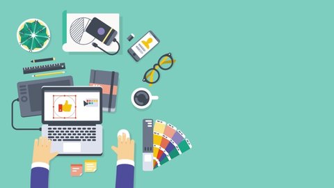 Computer Laptop Drawing Working Desk Concept Stock Photo 379671859 ...