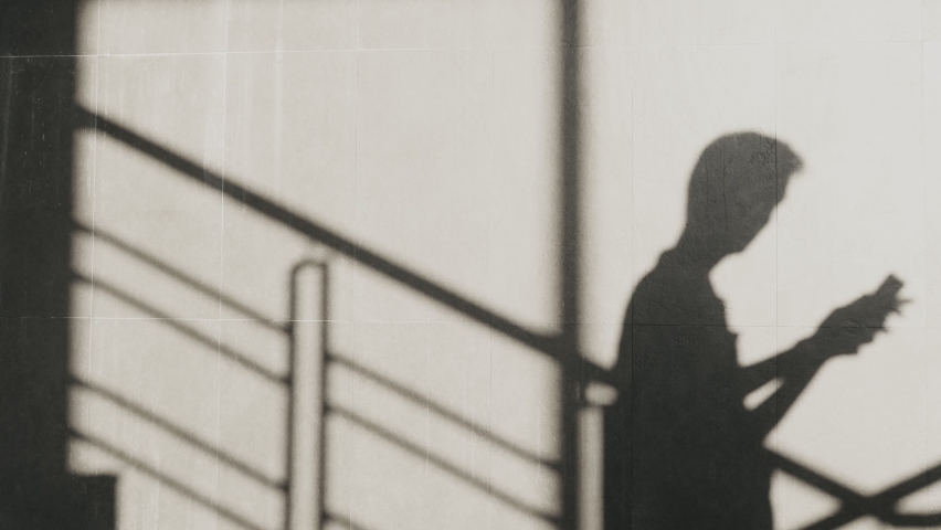 motion shadows person going down stairs Stock Footage Video (100% ...