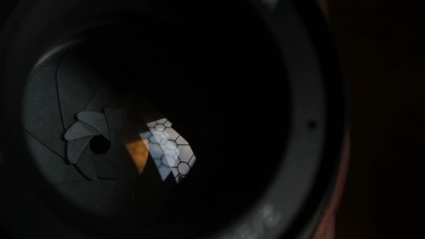 Movement Aperture Flaps On Camera Lens Stock Footage Video (100% ...