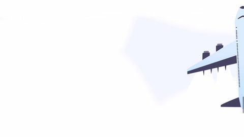 Graphic Loop Animation Airplane Fly Over Stock Footage Video (100% ...