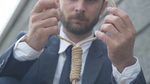Closeup Male Caucasian Hands Holding Rope Stock Footage Video (100% ...
