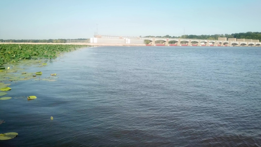 aerial view lock dam 14 on Stock Footage Video (100% Royalty-free ...