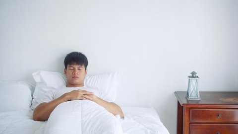 Young Man Sleeping Floating Above Bed Stock Photo (Edit Now) 560241805