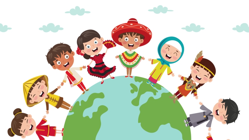 73 Multicultural children cartoon Stock Video Footage - 4K and HD Video ...