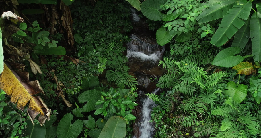 drone aerial view approaching waterfall beautiful Stock Footage Video ...