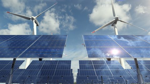 animation solar panel cells spinning wind Stock Footage Video (100% ...