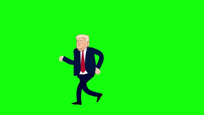donald trump jogging animation green screen Stock Footage Video (100% ...