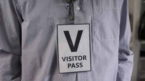 Wearing Visitor Pass Around His Neck Stock Footage Video (100% Royalty ...