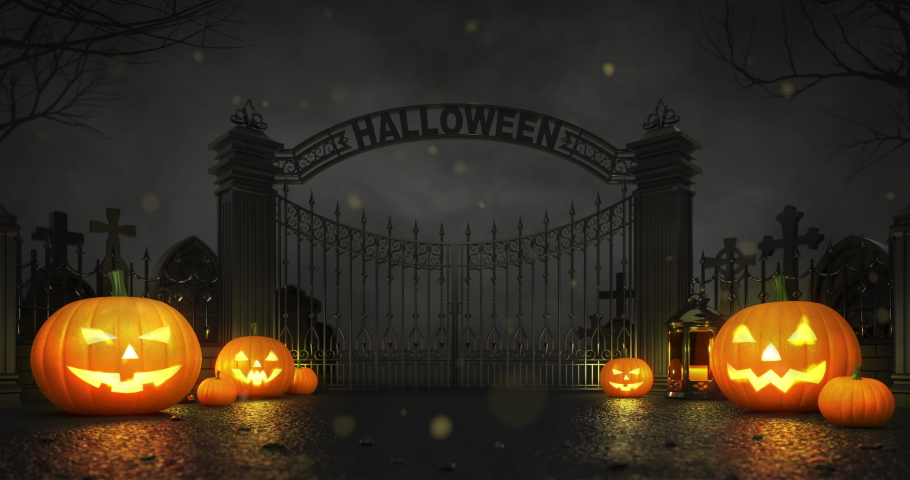 Halloween Graveyard Gates Stock Video Footage - 4K and HD Video Clips ...