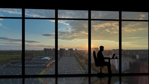 Man Standing Near Windows On Night Stock Footage Video (100% Royalty ...