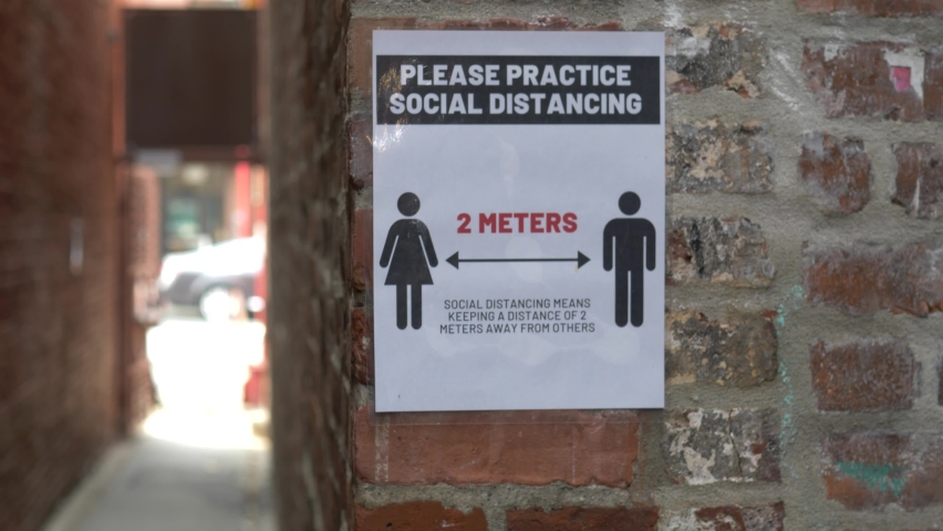 social distance 2 meter signage victoria Stock Footage Video (100% ...