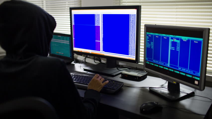 Hacker in Hood Cracking Code Stock Footage Video (100% Royalty-free ...