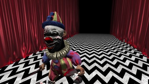 Seamless Animation Horror Clown Walking Knives Stock Footage Video (100 ...