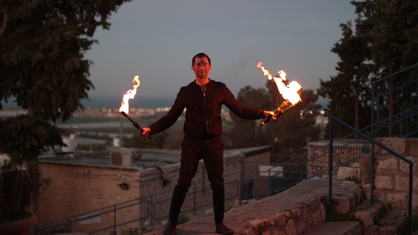 professional juggler performing juggling tricks 3 Stock Footage Video ...