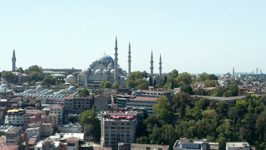 mosque on hill istanbul city center Stock Footage Video (100% Royalty ...