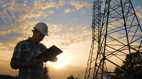 Power Engineer Uses Software Technology Run Stock Footage Video (100% ...