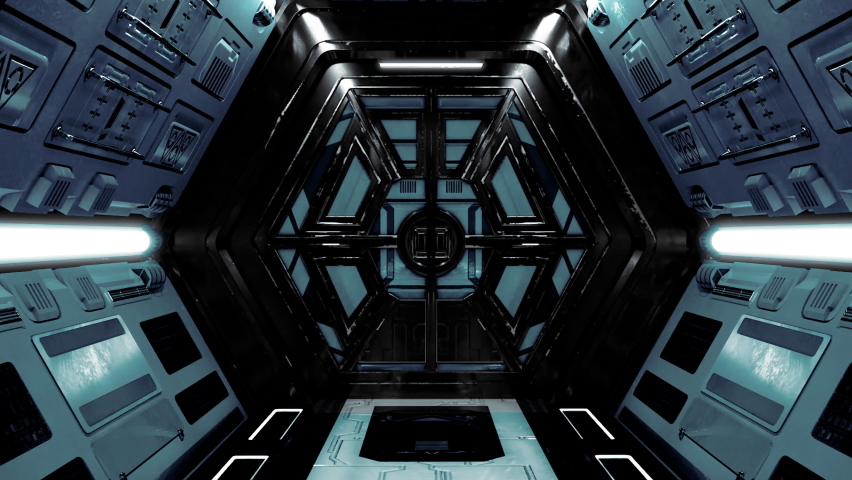 4k Futuristic Glowing Sci-Fi Tunnel. 3D Render abstract smooth ...