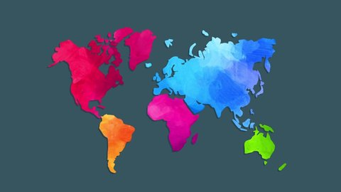 Flat World Map Divided Into Editable Stock Vector (Royalty Free ...