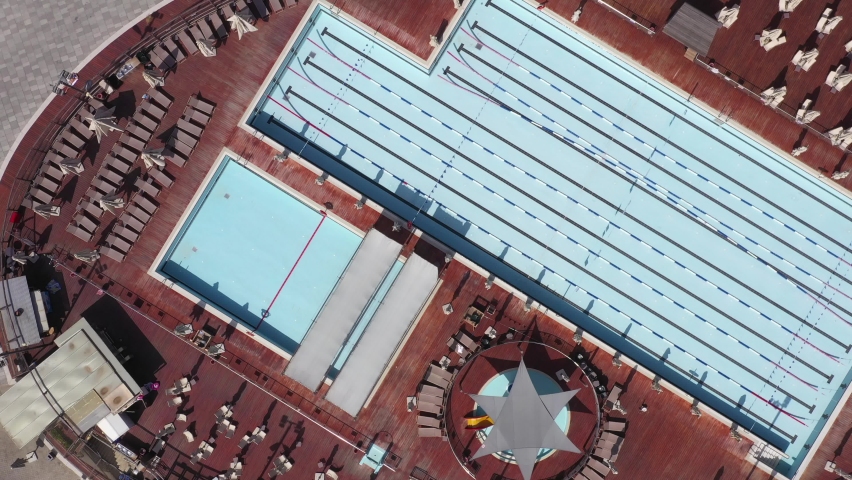 empty swimming pool compound during october Stock Footage Video (100% ...