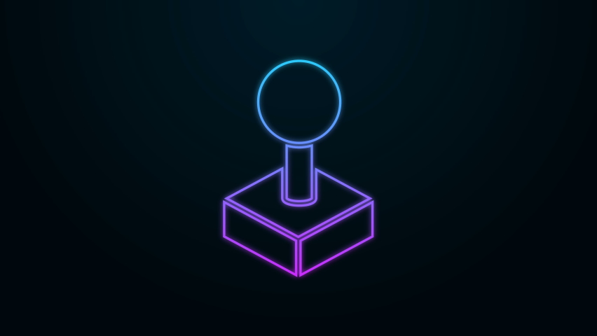 Glowing Neon Line Joystick for Stock Footage Video (100% Royalty-free ...